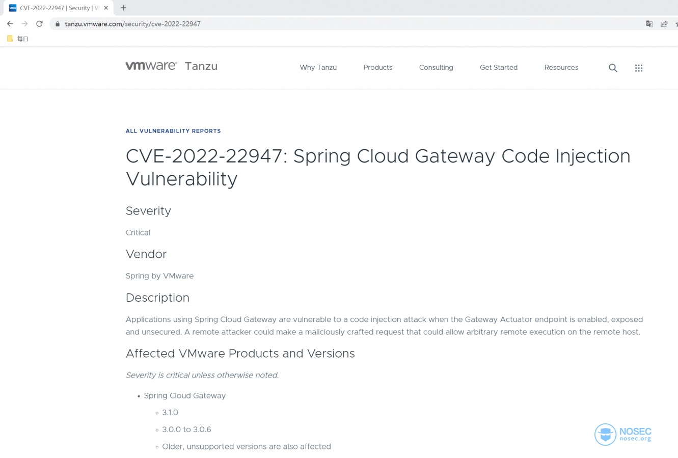 Spring Cloud Gateway CVE-2022-22947 漏洞分析|NOSEC安全讯息平台 - 白帽汇安全研究院